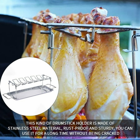 Grill Rack Stainless Steel 14 Grids Drumstick Stand Foldable Rack ...