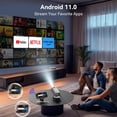 4K Mini Projector with Wi-Fi and Bluetooth 1080P HD Smart Portable ...