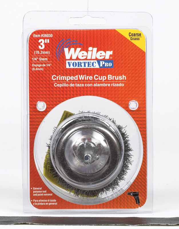 Weiler Vortec Pro 1/4 in. x 3 in. Dia. Steel Crimped Wire Cup Brush ...
