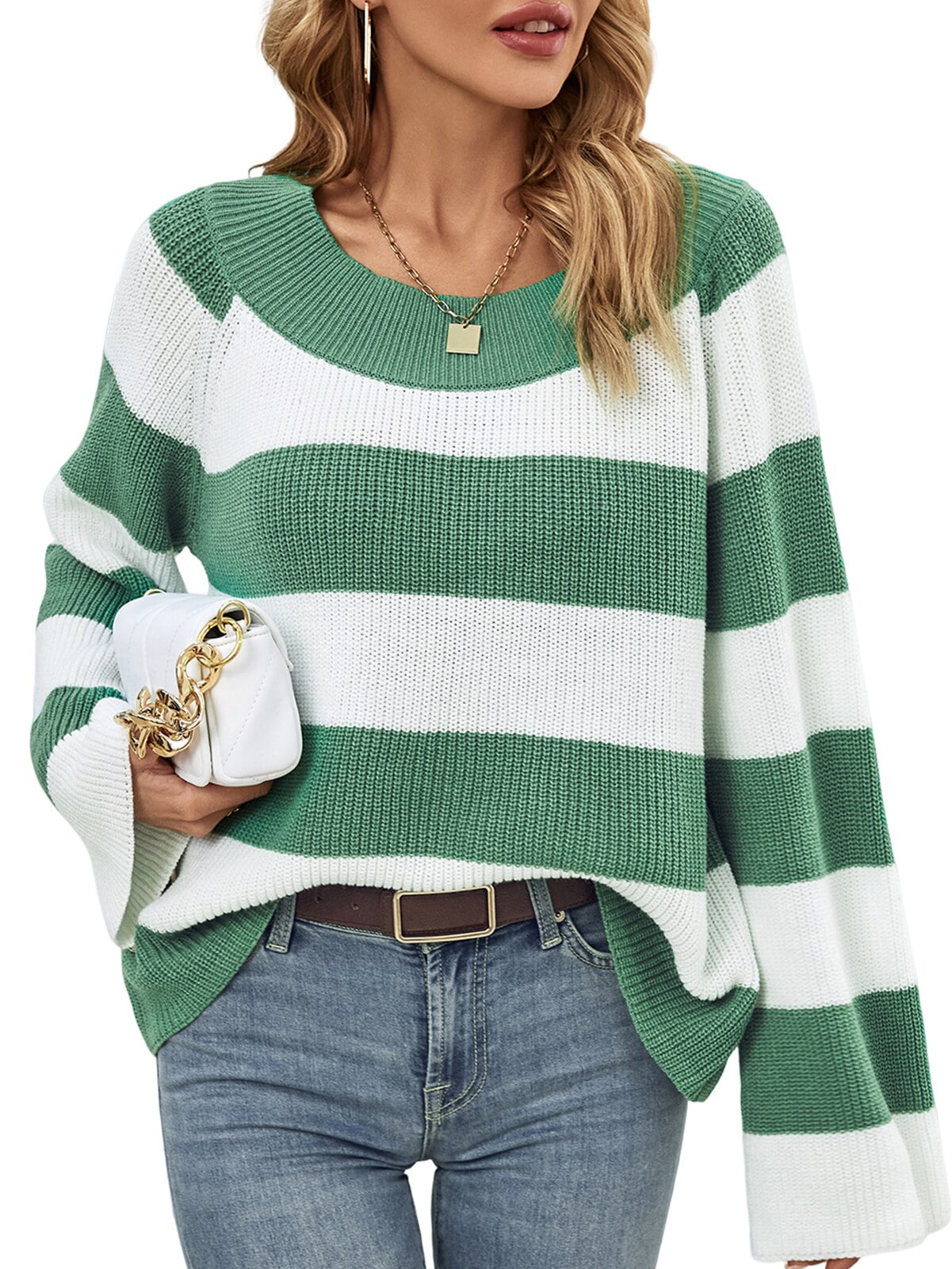 WIPONKEN Oversized Sweaters Off the Shoulder Sweaters for Women Knit ...