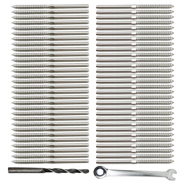 SUS316 Right&Left Handed Cable Railing Kit 1/8" Thread Swage Lag Screws ...