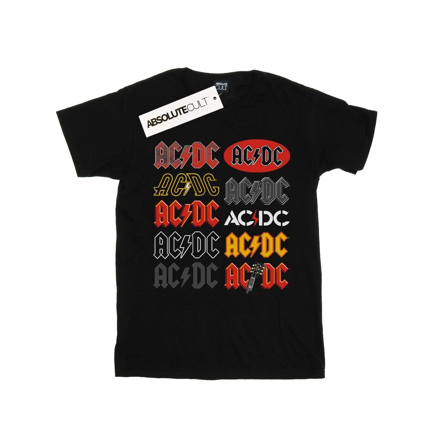 Click here for Acdc Ac/Dc Womens Multi Logos Cotton Boyfriend T-S... prices