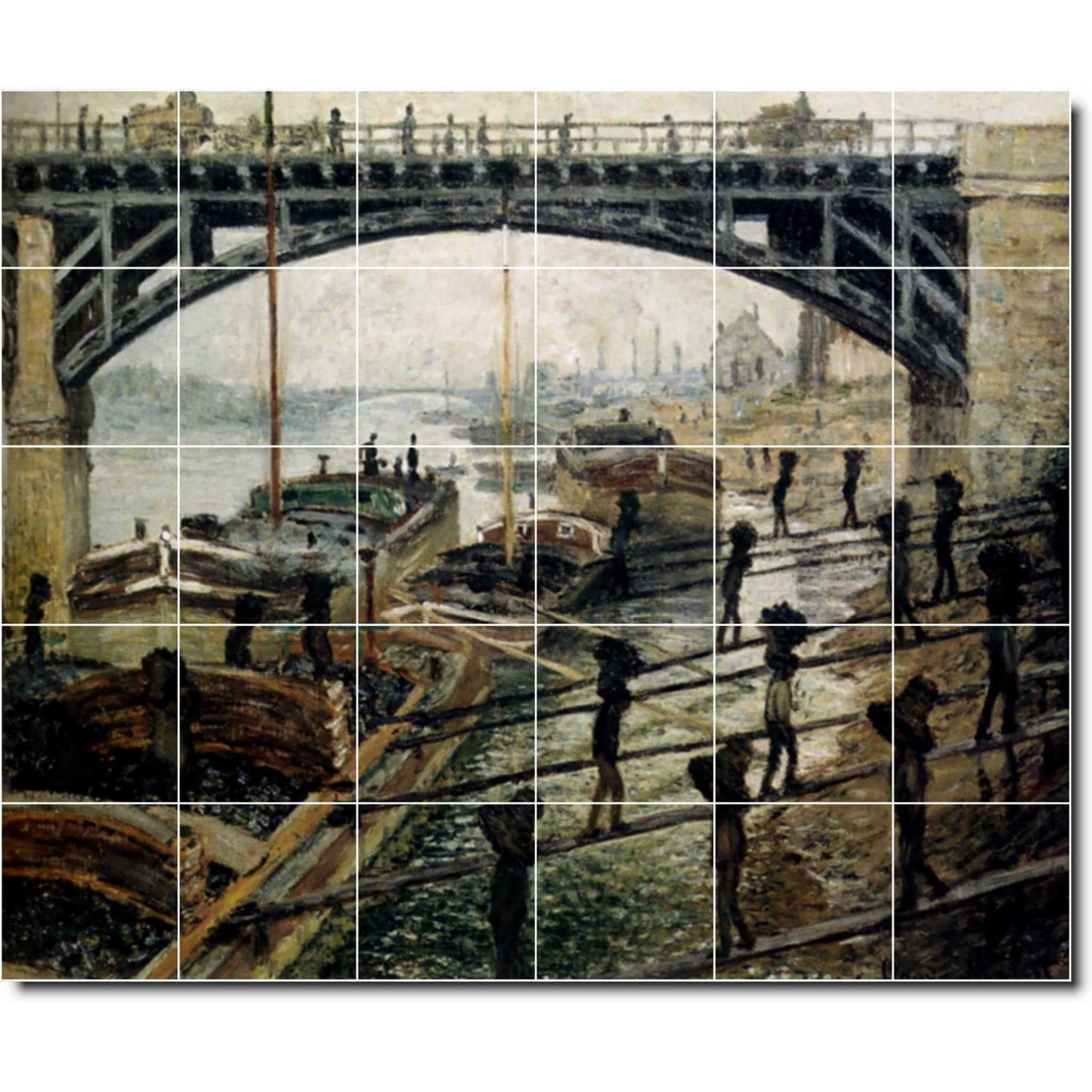 Ceramic Tile Mural-Claude Monet City Wall Tile Mural 10. 48" w x 40" h ...