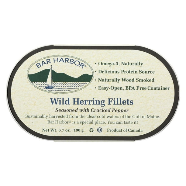 (12 pack) (12 Pack) Bar Harbor Wild Herring Fillets Seasoned With ...