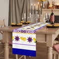 Blue Purple Lemons Table Runner, Summer Watercolor Italian Style Flower ...