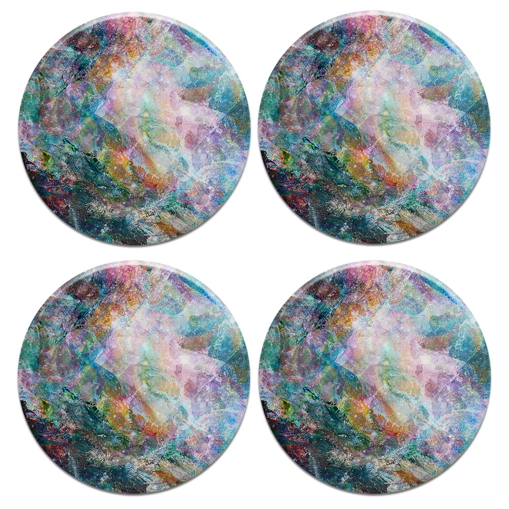 CARIBOU Round Ceramic Stone Coaster for Drinks Set of 4pcs, Galaxy Star ...