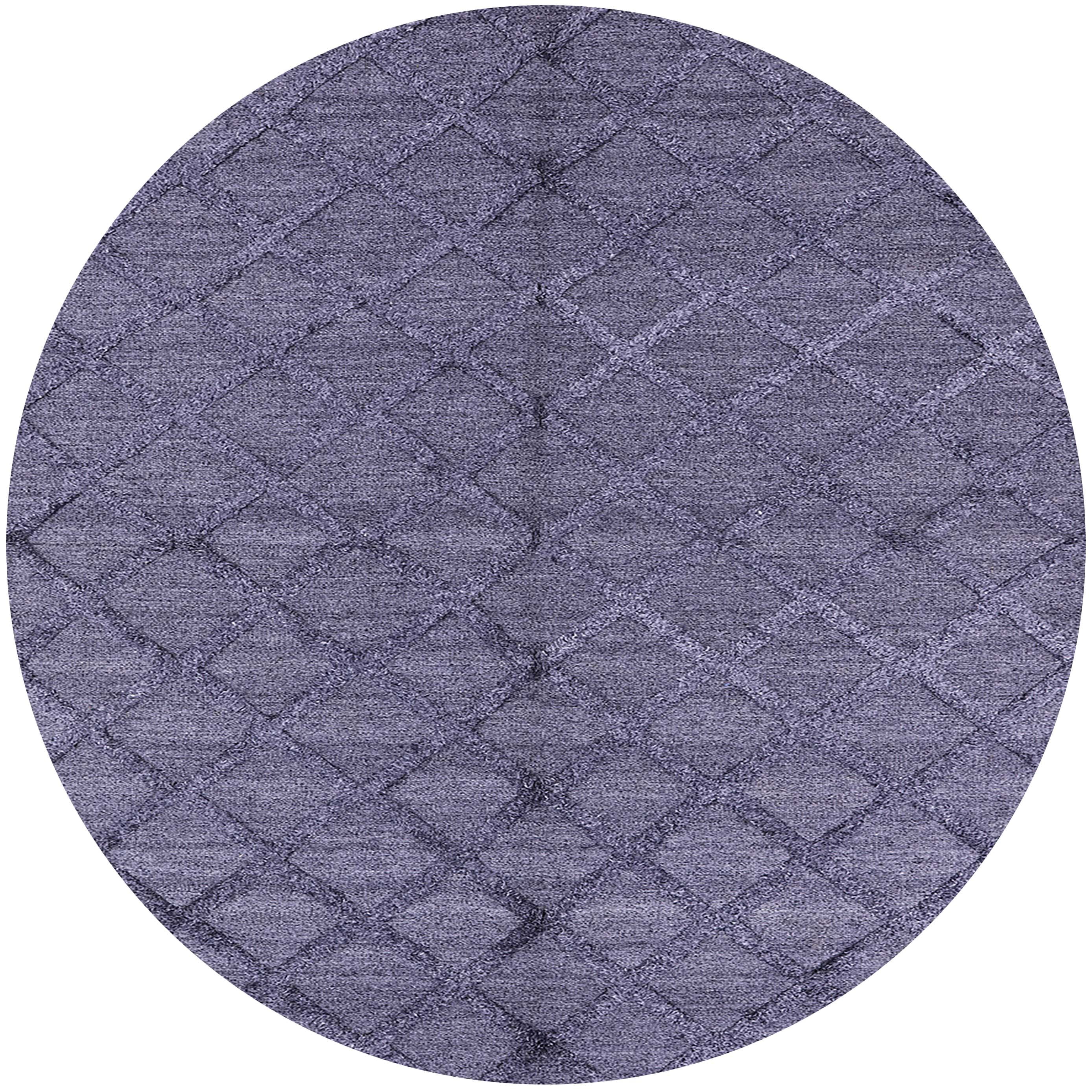 Ahgly Company Indoor Round Mid-Century Modern Dark Slate Blue Purple ...