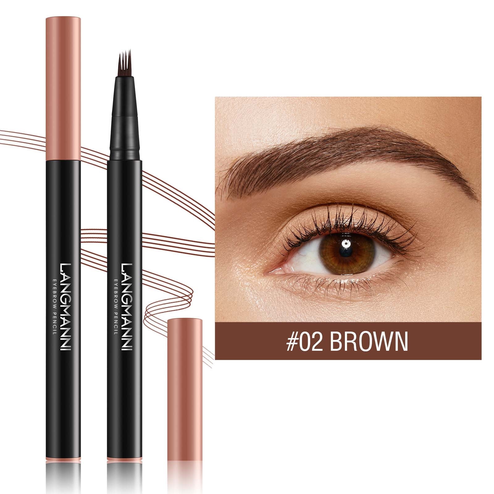 mtvxesu Eyebrow Pen, Brow Pen 4 Tip Brow Pen Liquid Water Eyebrow ...