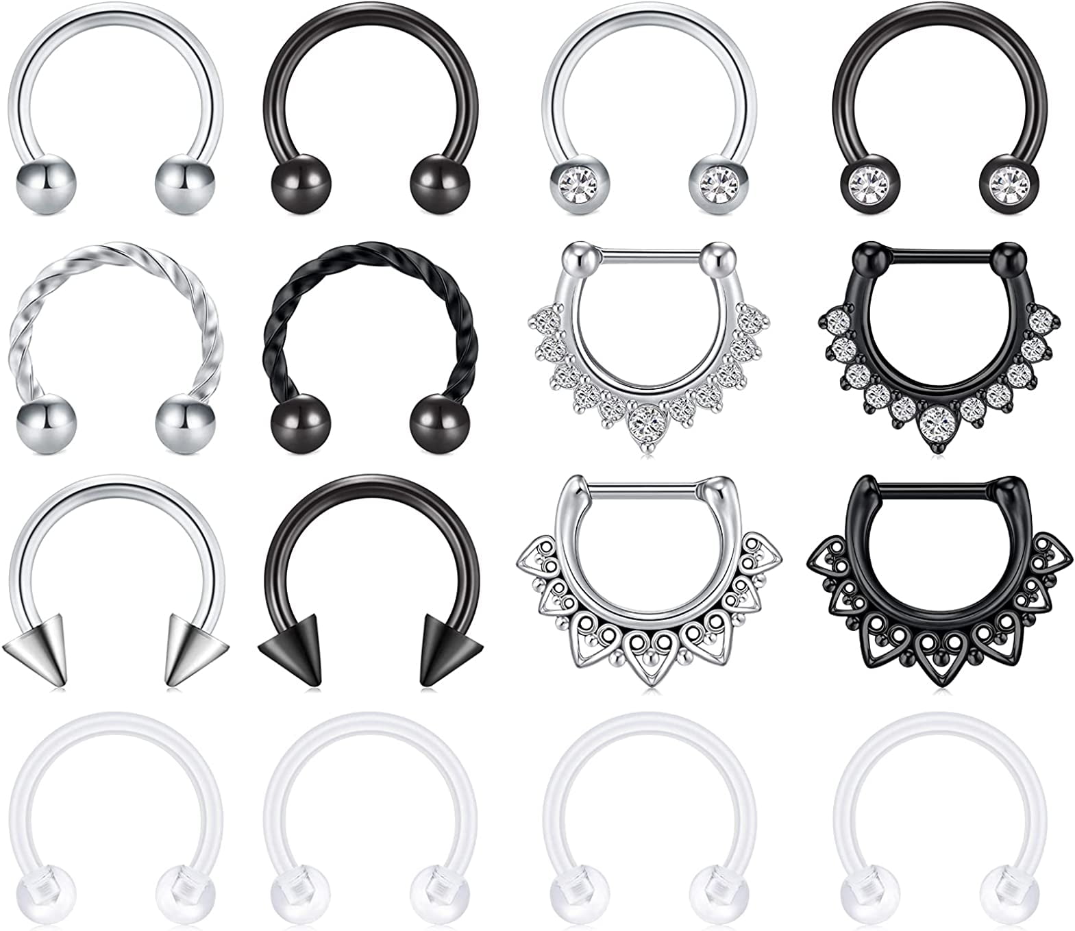 Briana Williams Horseshoe Septum Rings 16G Septum Horseshoe Piercing ...