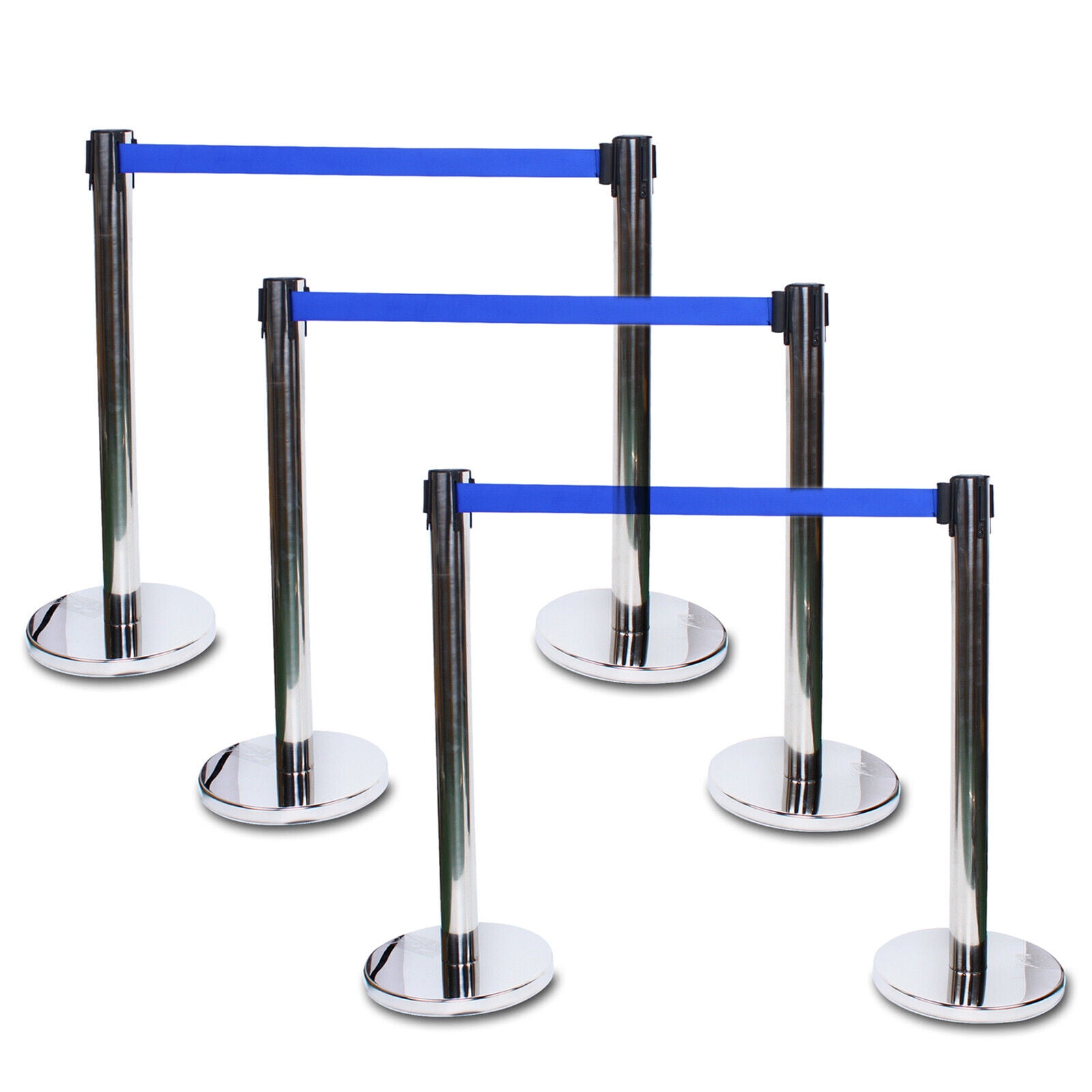 CNCEST 6-Pack 35" Crowd Control Barrier Stanchion Posts Queue Pole ...