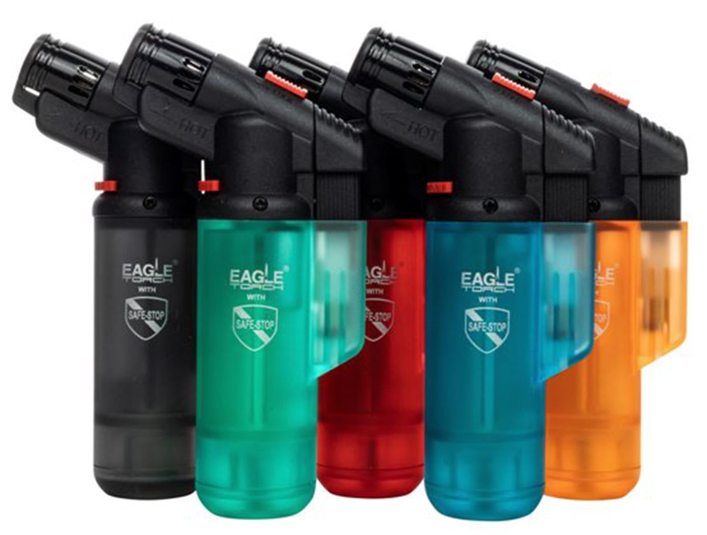 5 Pack Eagle Torch Mighty Angle Double Jet Windproof Refillable Butane ...