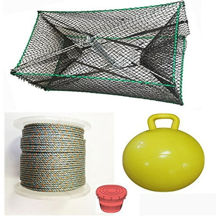 KUFA Sports Galvanized Steel Foldable Prawn Trap with 5/16"x400' Lead ...