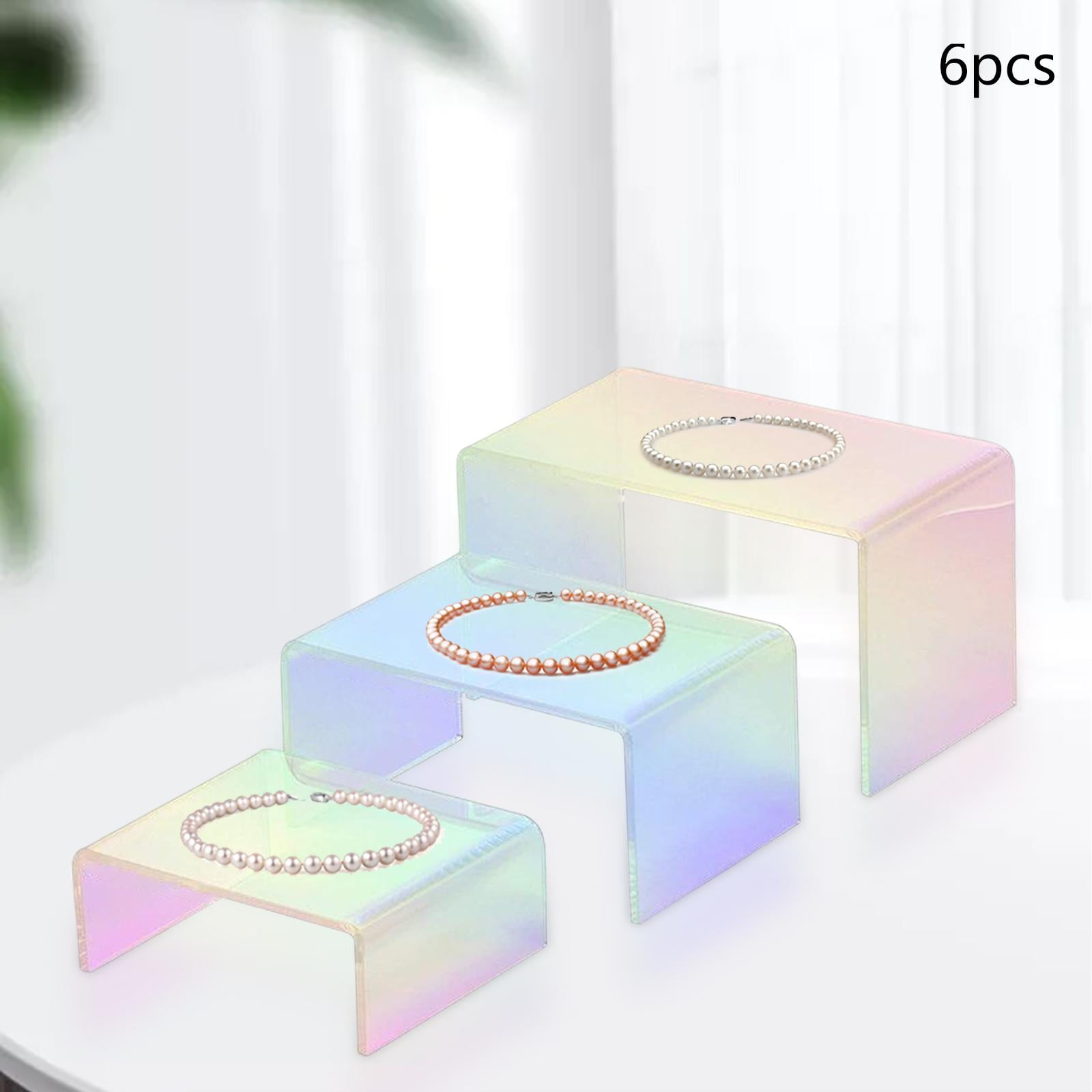 1Set Acrylic Display , Rectangle Rainbow Color Showcase Fixtures Clear ...