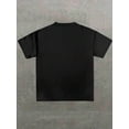Black Graphic Cotton Tee, Double-Sided Splatter Ink Print, Crew Neck ...