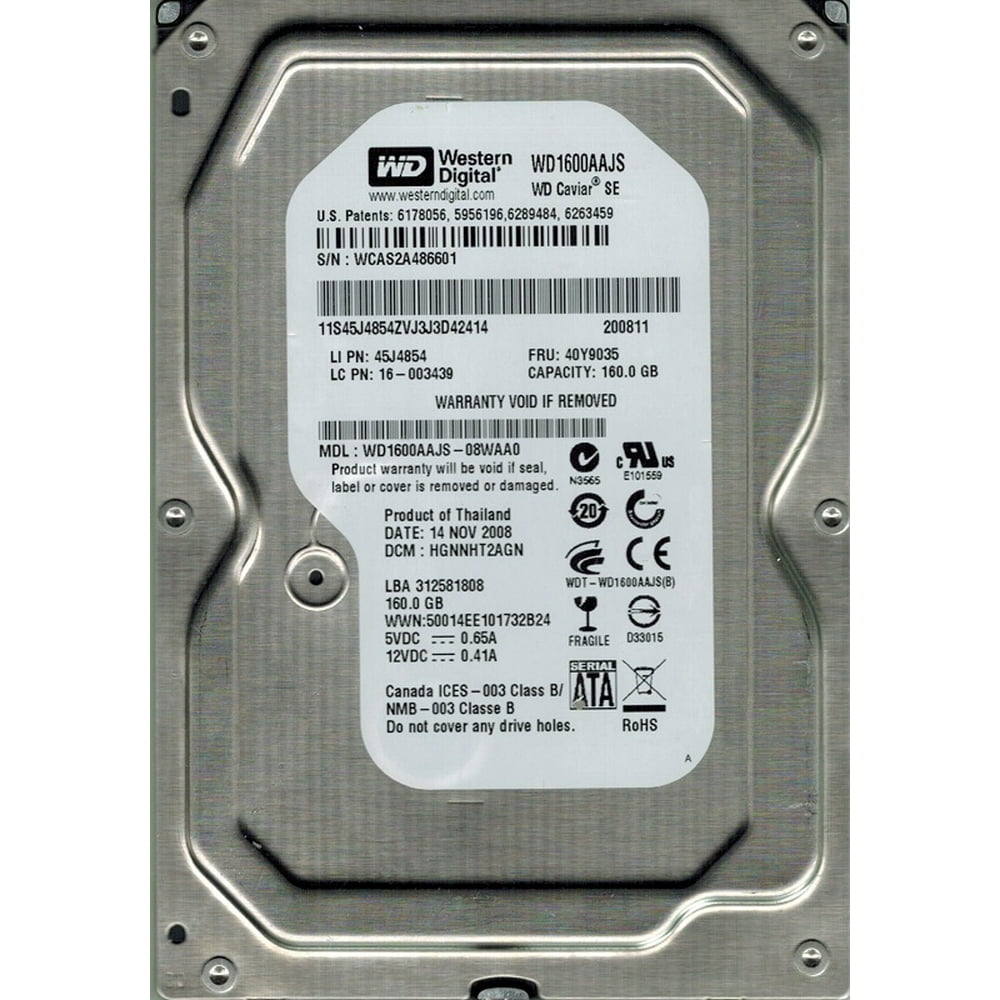 Western Digital WD1600AAJS-08WAA0 160GB DCM: HGNNHT2AGN - Walmart.com ...