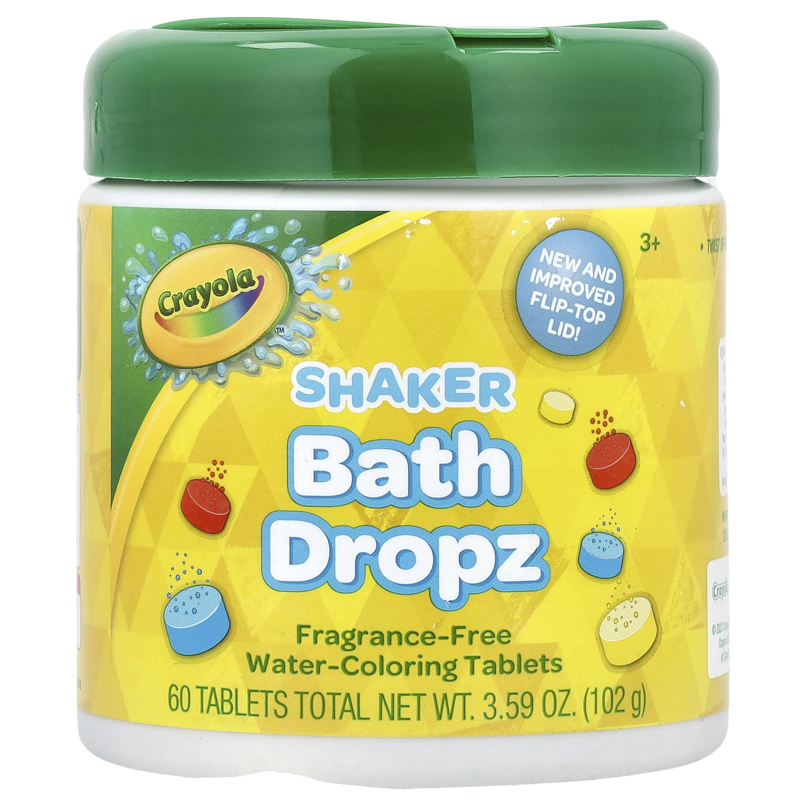 Crayola Bath Dropz Color Tablets for Kids & Toddlers, 60 Count, 3.59 OZ ...