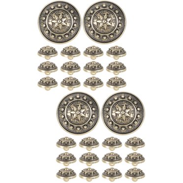 20pcs 1Inch Brass Flat Round Buttons Metal Buttons with Shank for ...