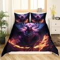 3D Dragon Gifts Bedding Set Purple Fire Dragon Duvet Cover for Kids ...
