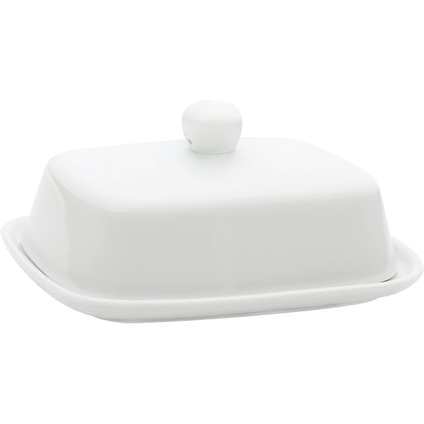 Butter Dish 500g - White Porcelain Butter Dish - Butter Box with Lid ...