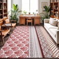 Area Rug 3x5ft, Medieval Pink Geometric Stripes Washable Rugs for ...
