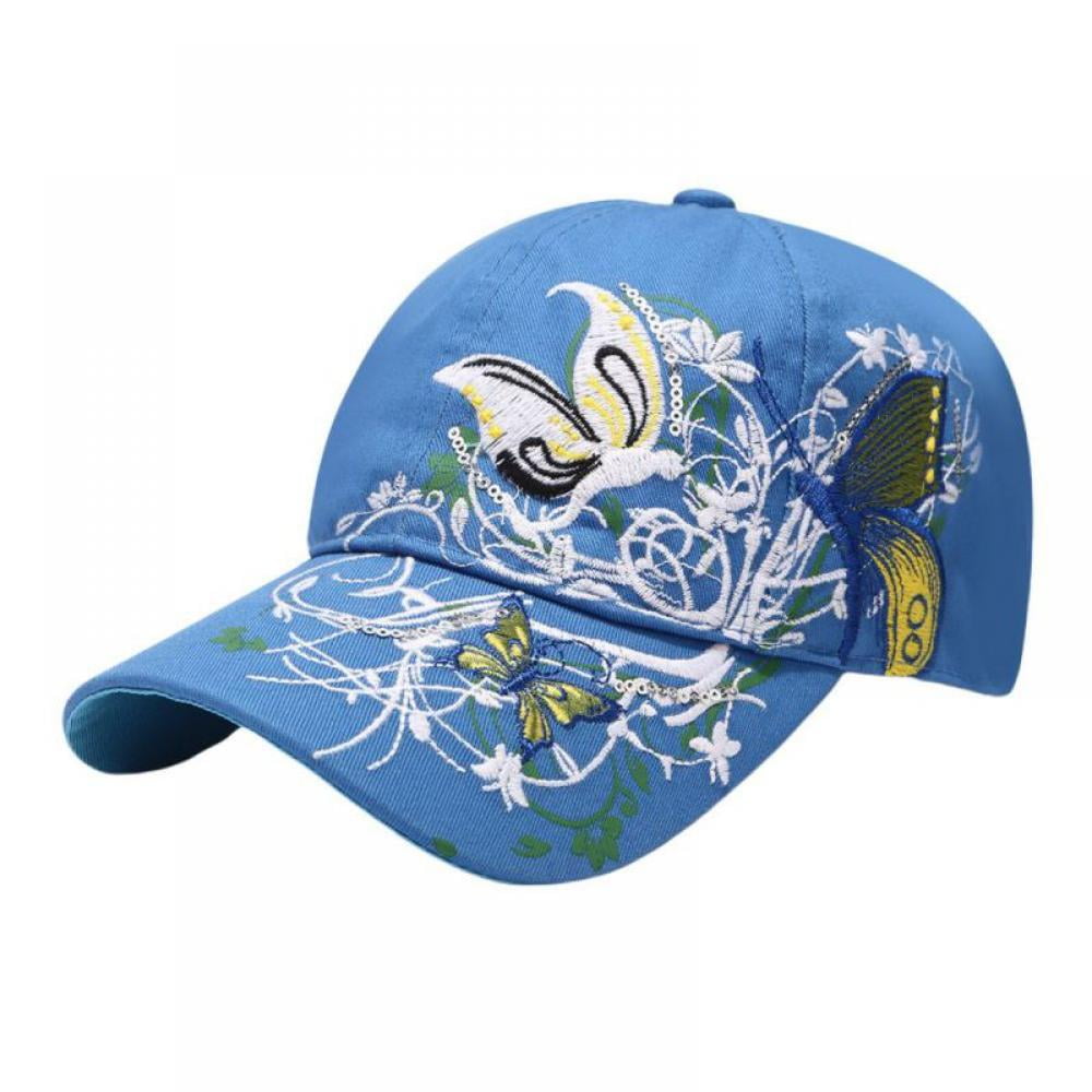 Newway Women Men Summer Baseball Cap Curved Sequins Butterfly ...