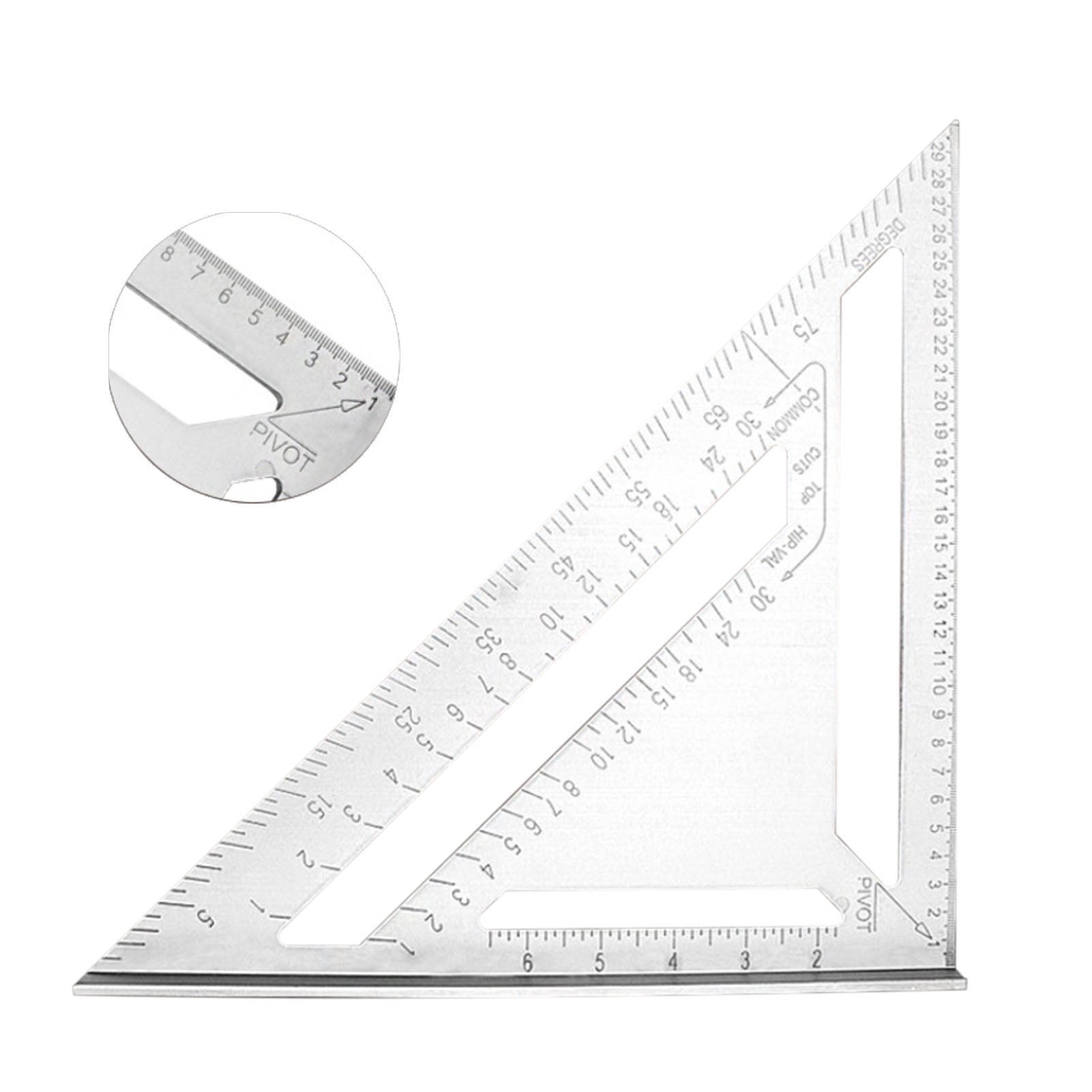 200mm Thicken Aluminum Alloy 45 Degree Triangle Ruler Protractor ...