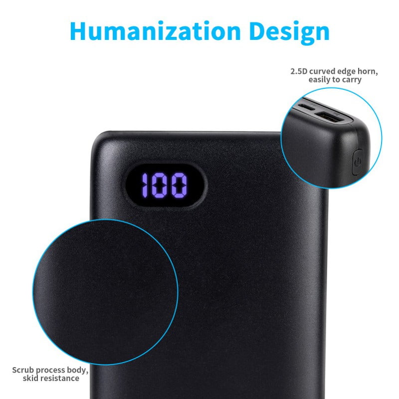 Buy 10000mAh Mini Power Bank Dual USB Charger Type-C Micro Input ...