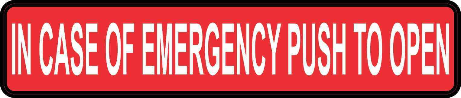 10in x 2in In Case of Emergency Push to Open Sticker - Walmart.com