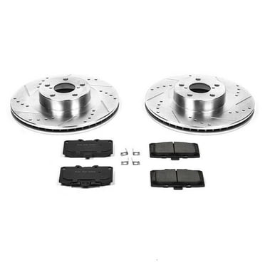 Power Stop Rear Brake Kit with Drilled & Slotted Rotors and Ceramic ...
