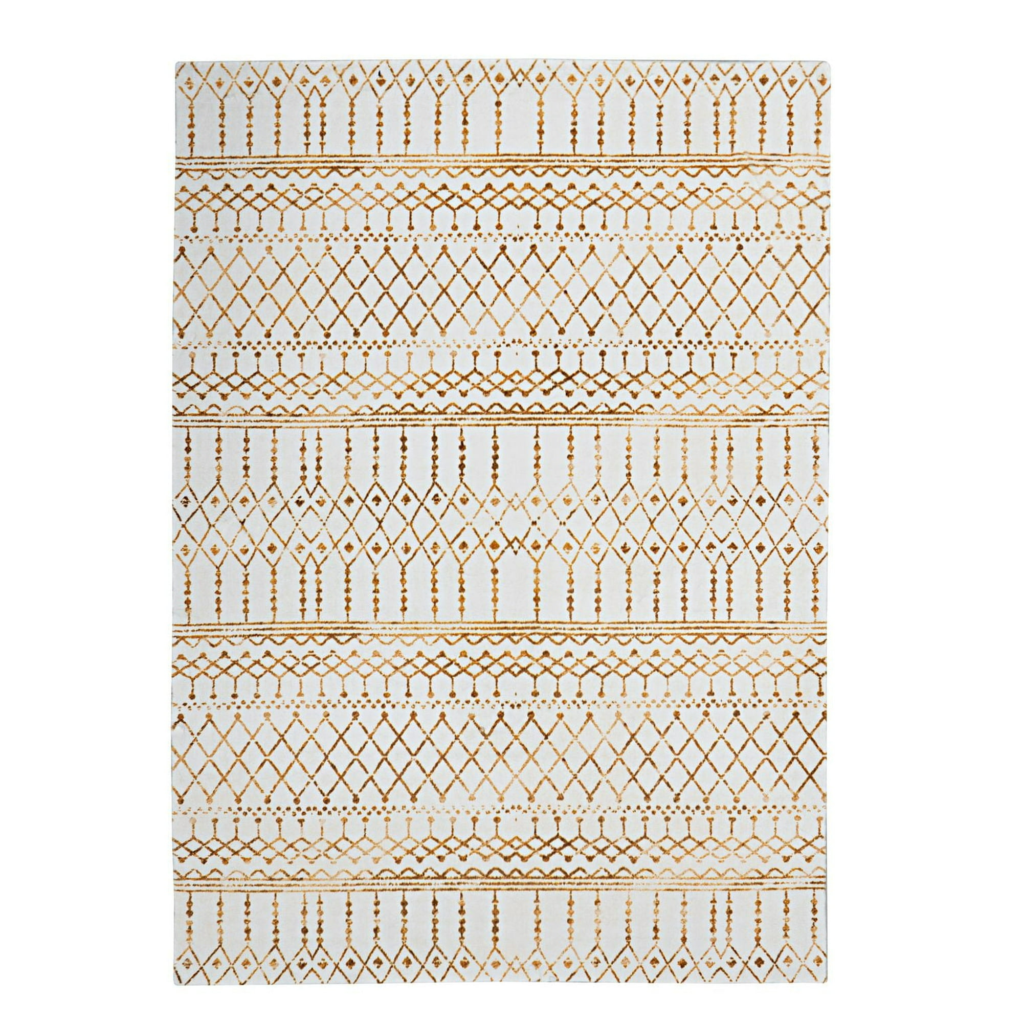 Click here for Linon Motif Printed Faux Rabbit Minear Ivory & Gol... prices