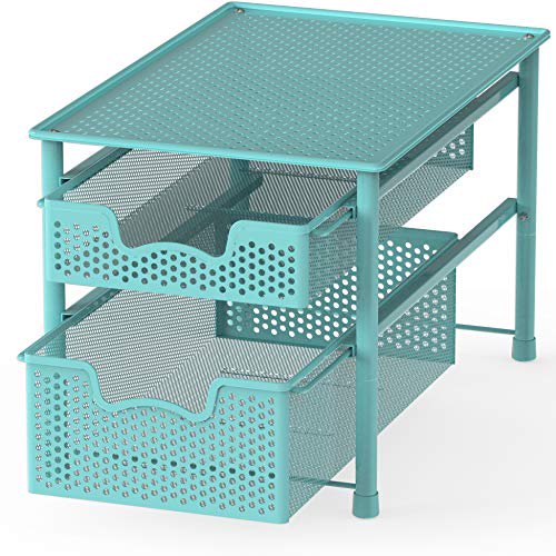 Simple Houseware Stackable 2 Tier Sliding Basket Organizer Drawer ...