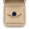 Blue Sandstone & Diamond Engagement Ring, Moon Crescent Wedding Ring ...