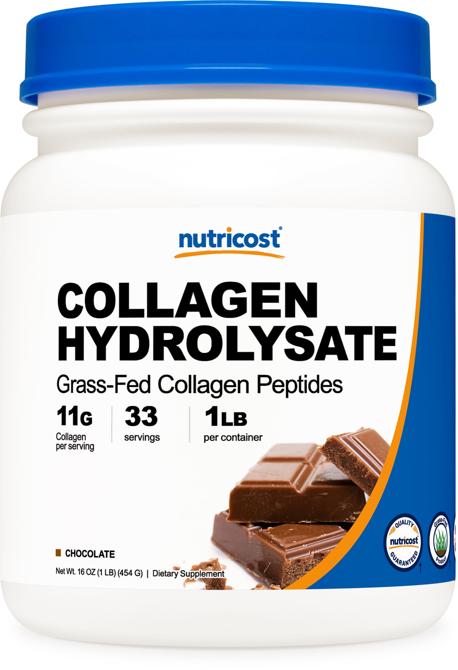 Nutricost Grass-Fed Collagen Powder 1LB (Chocolate) - Non-GMO, Gluten ...