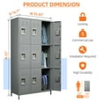 GangMei 72'' Metal Storage Locker Cabinet with 9 Lockable Utility Chest ...