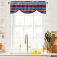 Abstract Tie Up Valance Curtains Colorful Mexican Stripe Blue Red ...