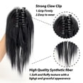 12" Claw Clip Ponytail Extensions Short Straight Multi-Layered Fake ...