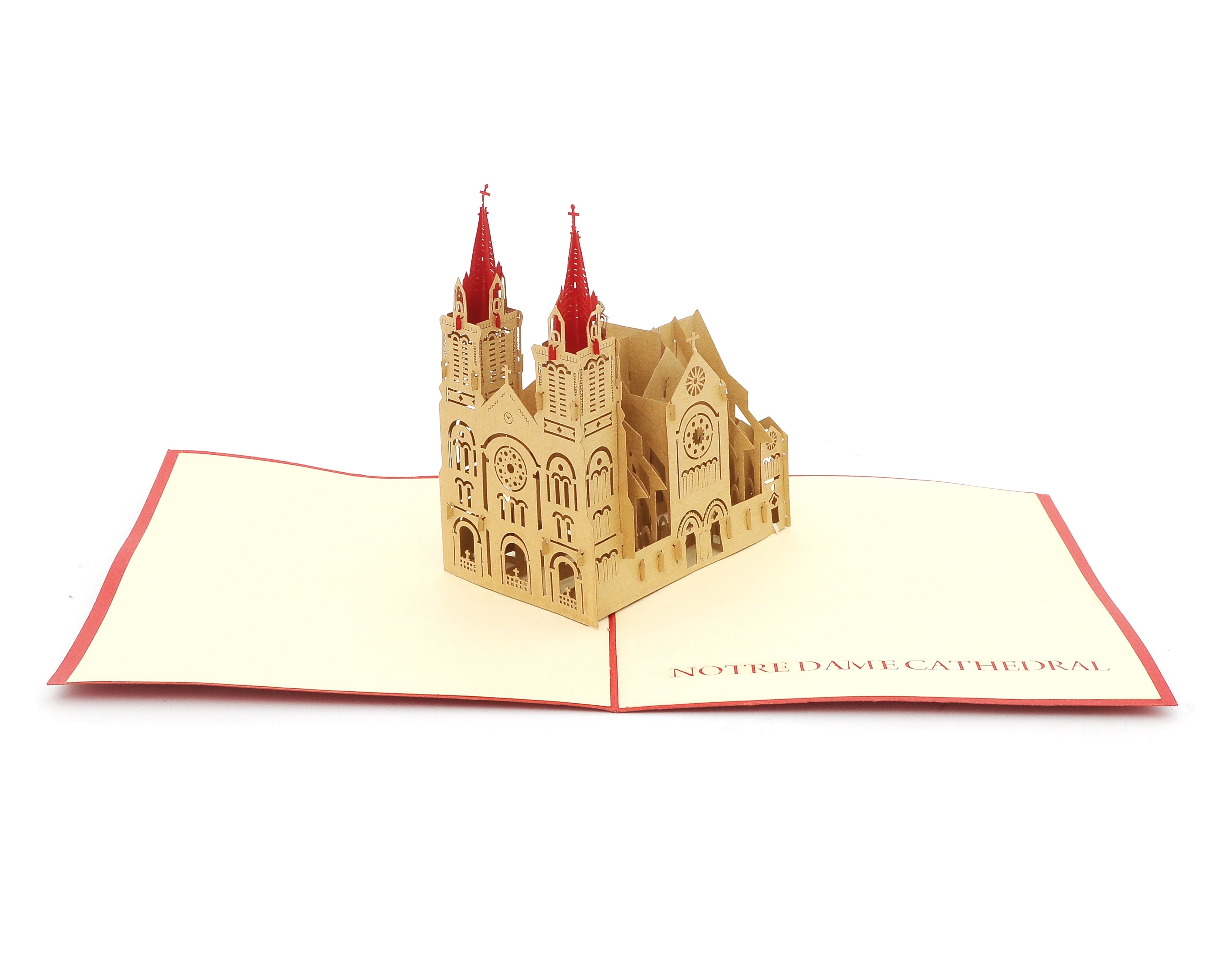 Notredame Cathedral Symbol Handmade 3D Pop Up Paper Card - Walmart.com