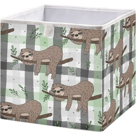 Sloths On Tree Branches Checker Plaid Grid Rectangular Collapsible Open ...