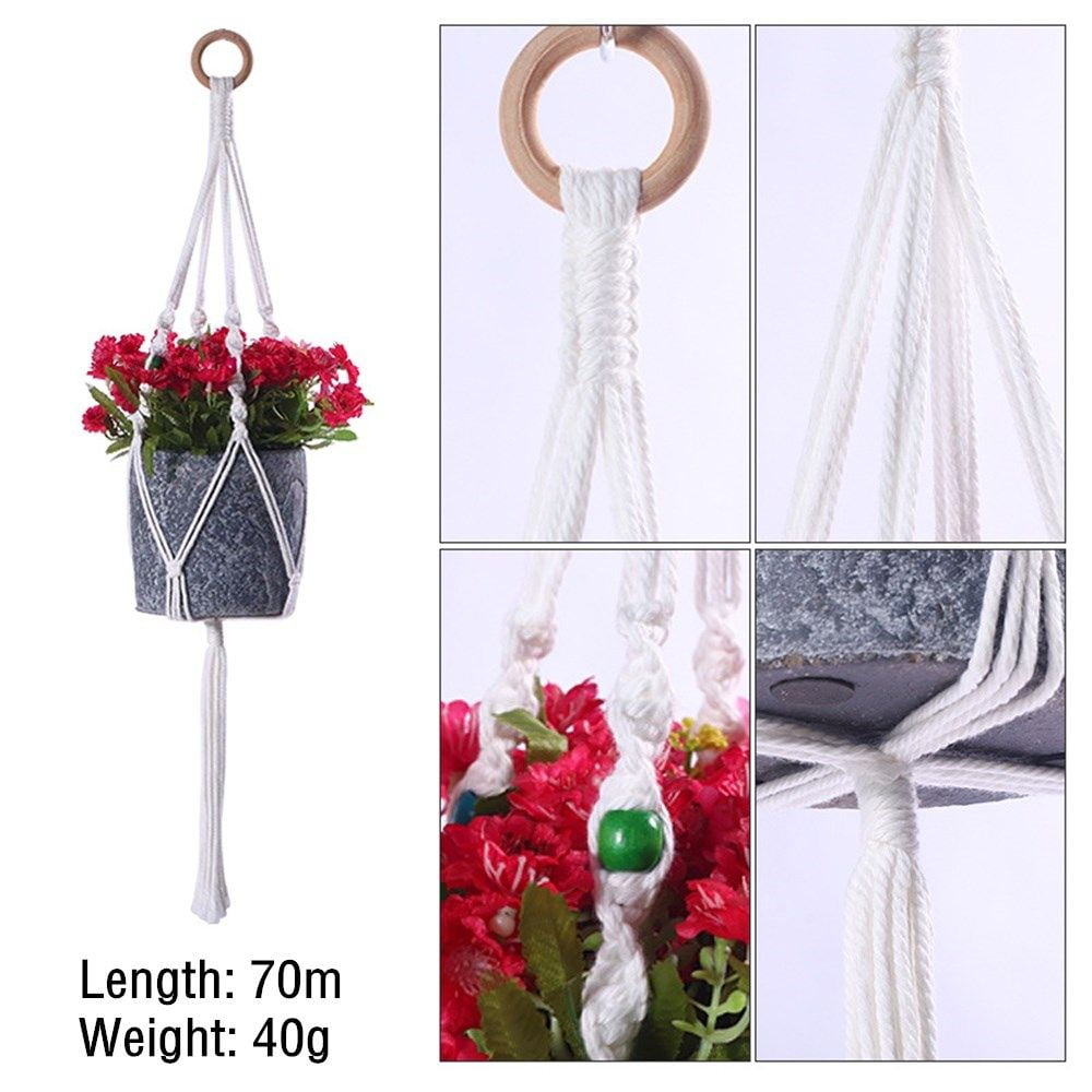 Home Decors Hooks Macrame Cotton Planter Basket Rope Flower Pot Holder ...