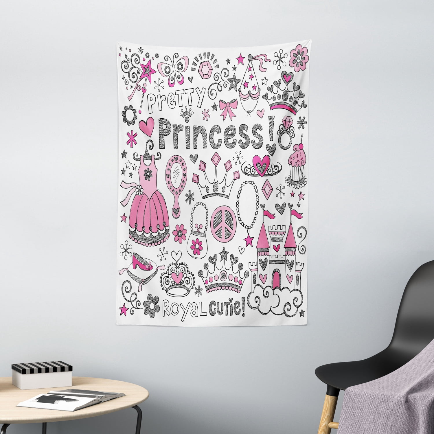 Princess Tapestry, Fairy Tale Princess Tiara Crown Notebook Doodle ...