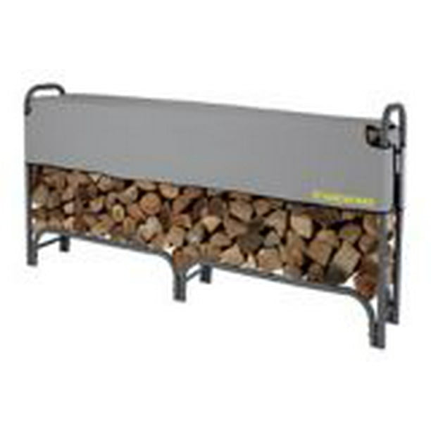 ShelterLogic 8' Adjustable Heavy Duty Outdoor Firewood Rack with Steel ...