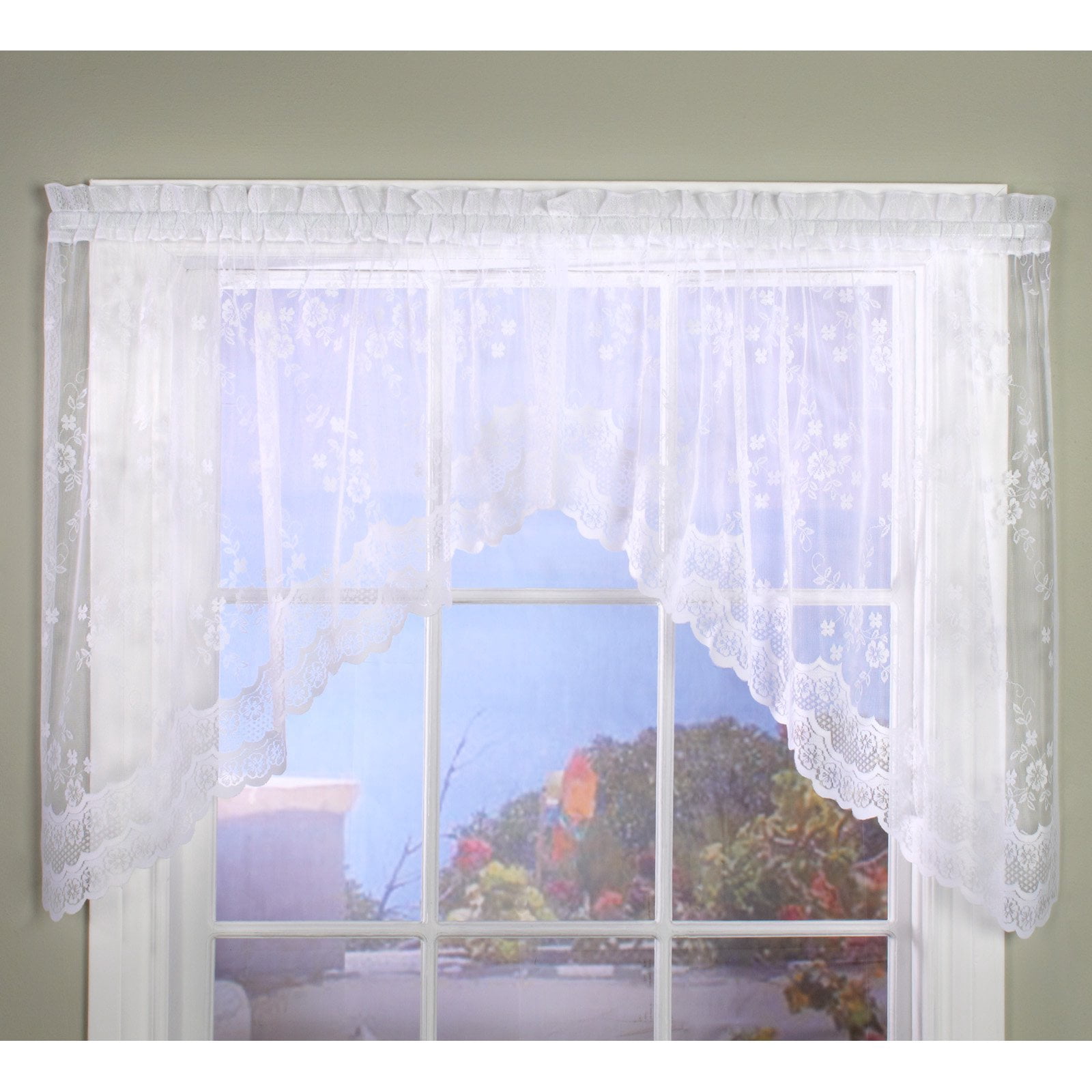 Habitat Mona Lisa Tailored Lace Swag Valance - Walmart.com