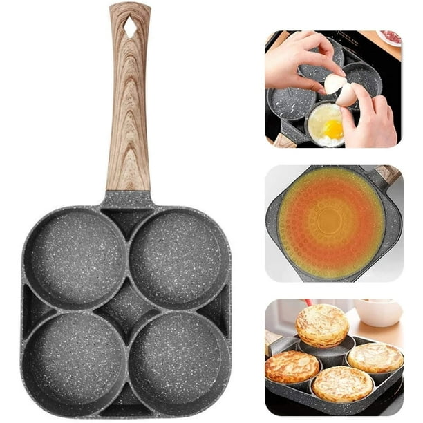 Frying Pan 4 Hole Burger Egg Omelette Pan Ham Pancake Maker, Griddles ...