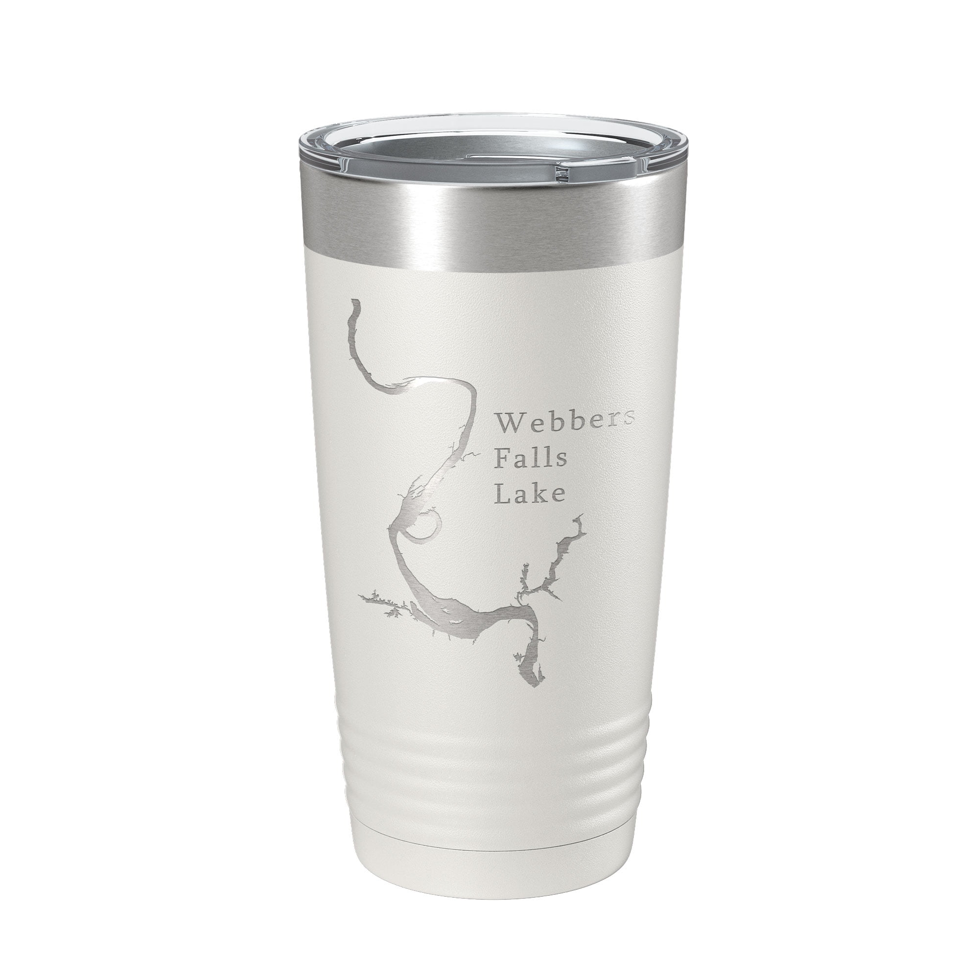 Webbers Falls Lake Map Tumbler Travel Mug Insulated Laser Engraved ...
