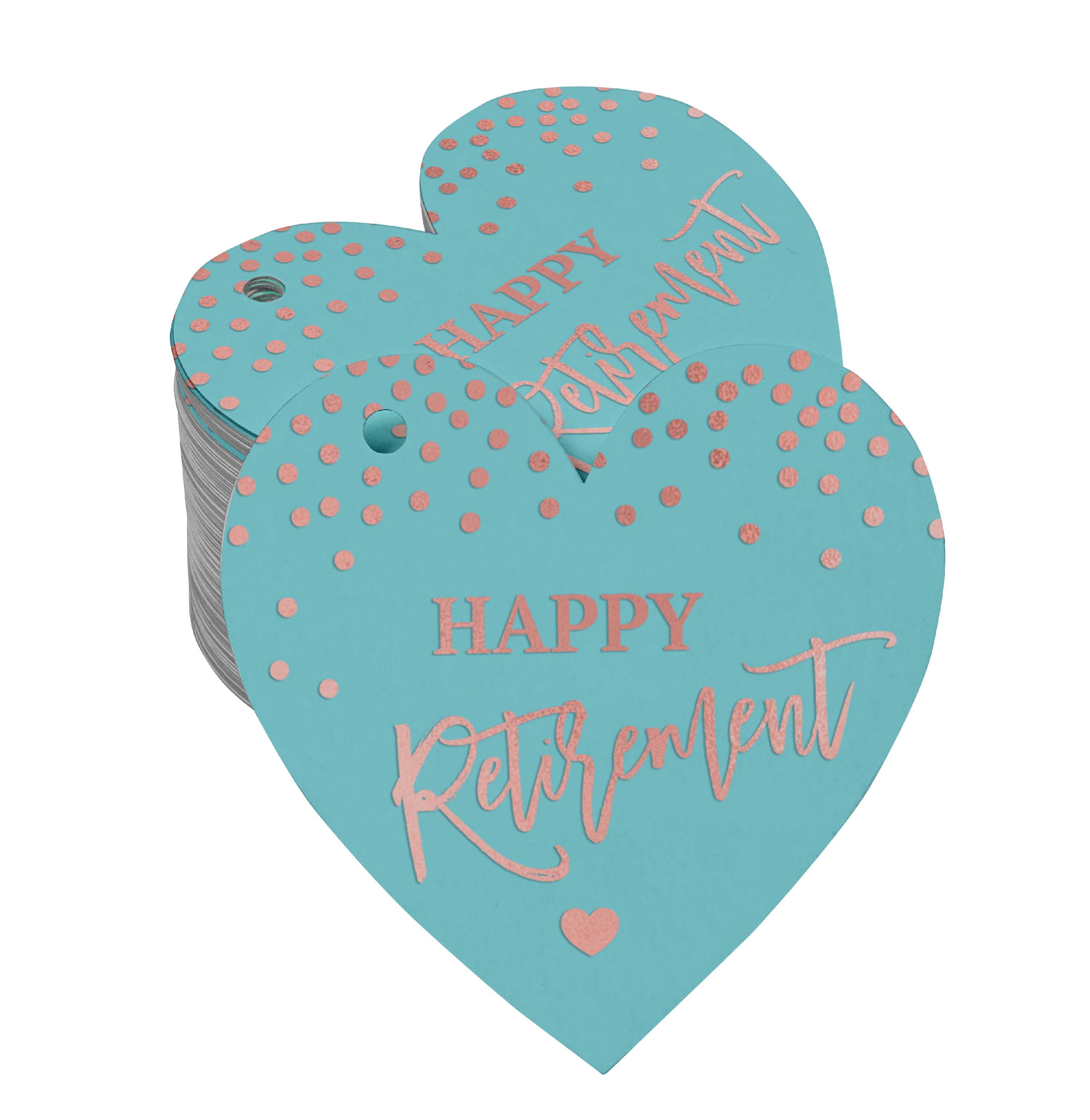 Inkdotpot Happy Retirement Bottle Tag Real Rose Gold Foil Favor Hang ...