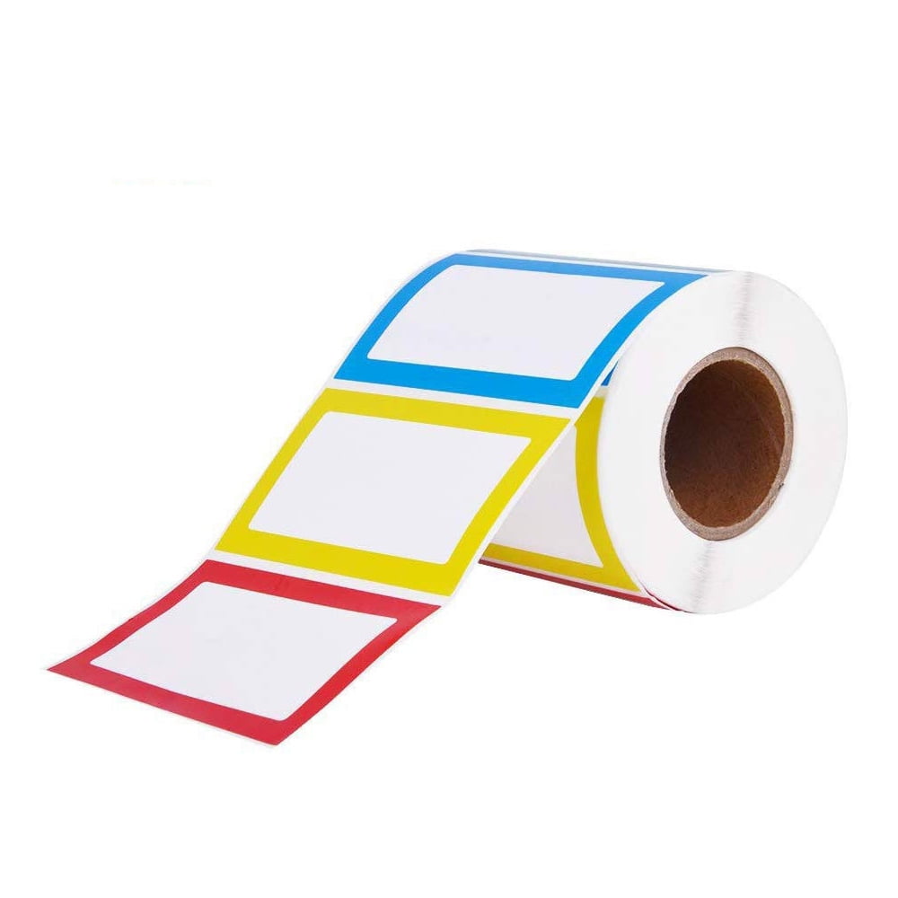 Plain Name Tag Stickers Colorful Border Name Tag Labels - 1 volume ...