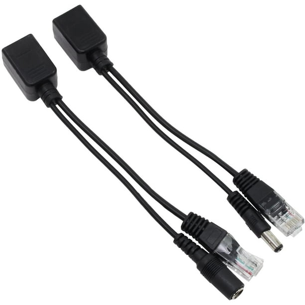 1 Pair 12V Rj45 Passive Power Over Ethernet Poe Adapter Injector ...