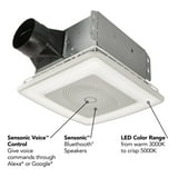 Broan Voice Controlled Bathroom Light Exhaust Vent with Speaker and LED ...