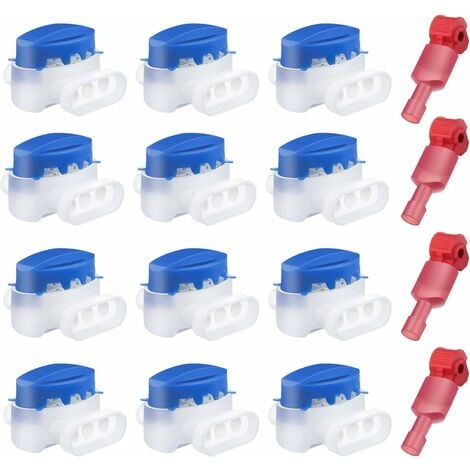 12 Pack Waterproof Cable Connector 3 Hole Crimp Electrical Wire ...