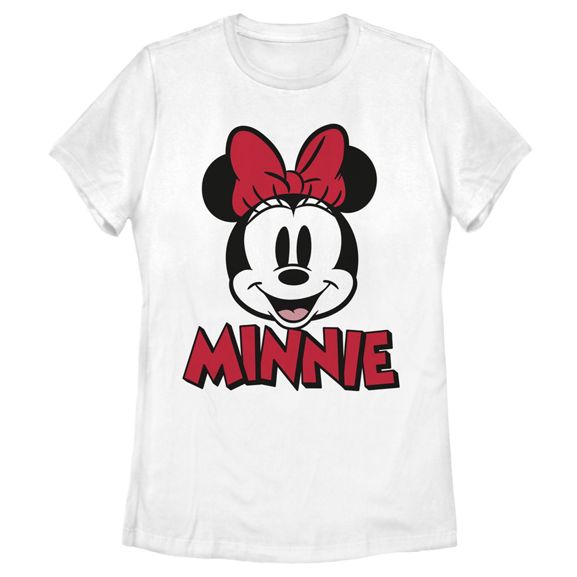 Women's Mickey & Friends Retro Minnie Mouse Big Face Graphic Tee White ...